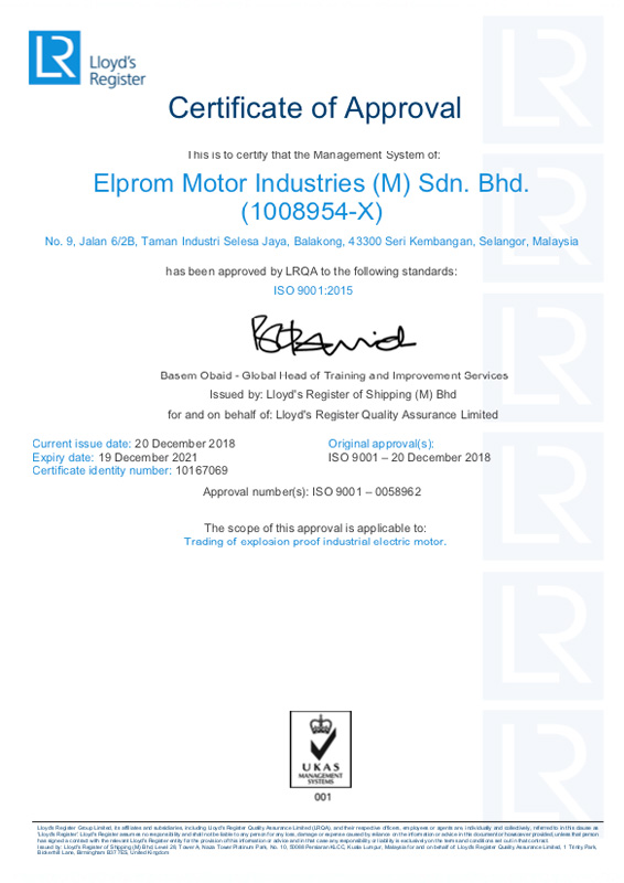 Explosion Proof - Elprom Motor Industries (M) Sdn Bhd